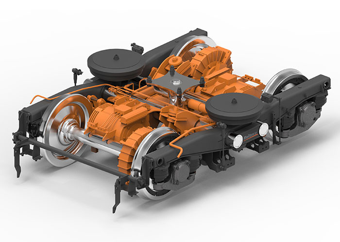 Wheel Base 2200mm Railway Bogie , Two Axle Metro Bogie RTHZ14