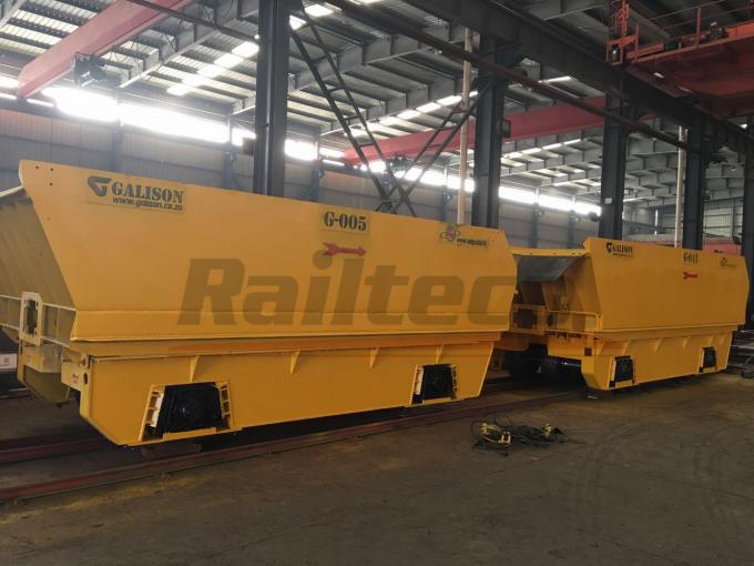 Yellow Rail Cargo Wagon , 20m³ Mining Rail Car For Carrying Mine Ore